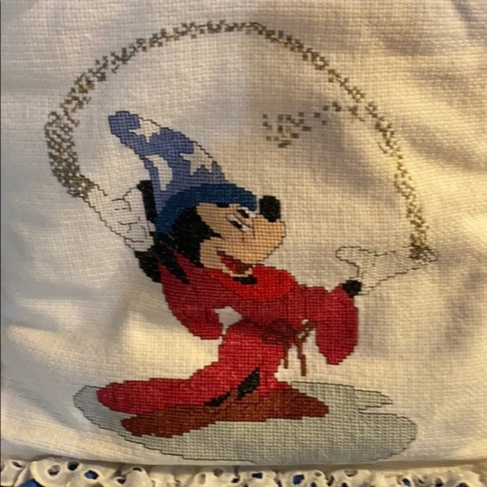 Disney | Accents | Vintage Sorcerer Mickey Mouse Fantasia Crossstitch ...
